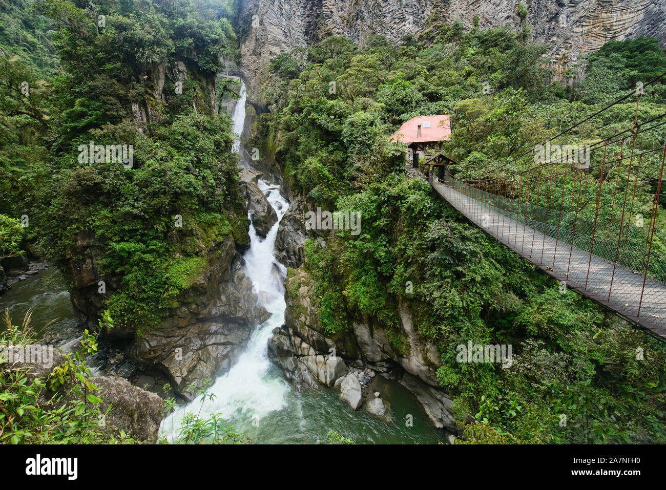 The Beautiful Paílón Del Diablo waterfall, Baños de Agua Santa, Ecuador ...