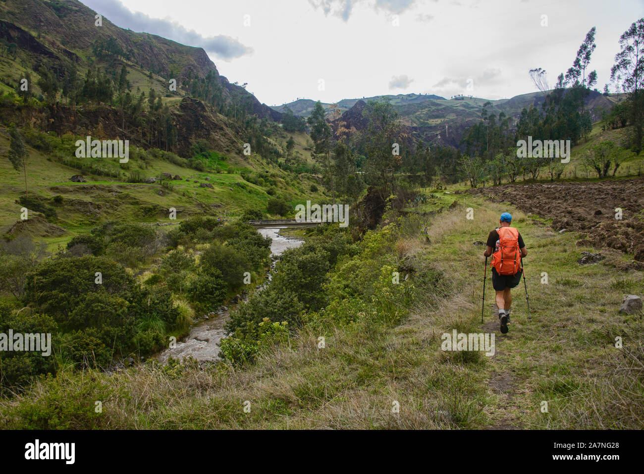 Trekking on the Quilotoa Loop Trek, Quilotoa, Ecuador Stock Photo - Alamy