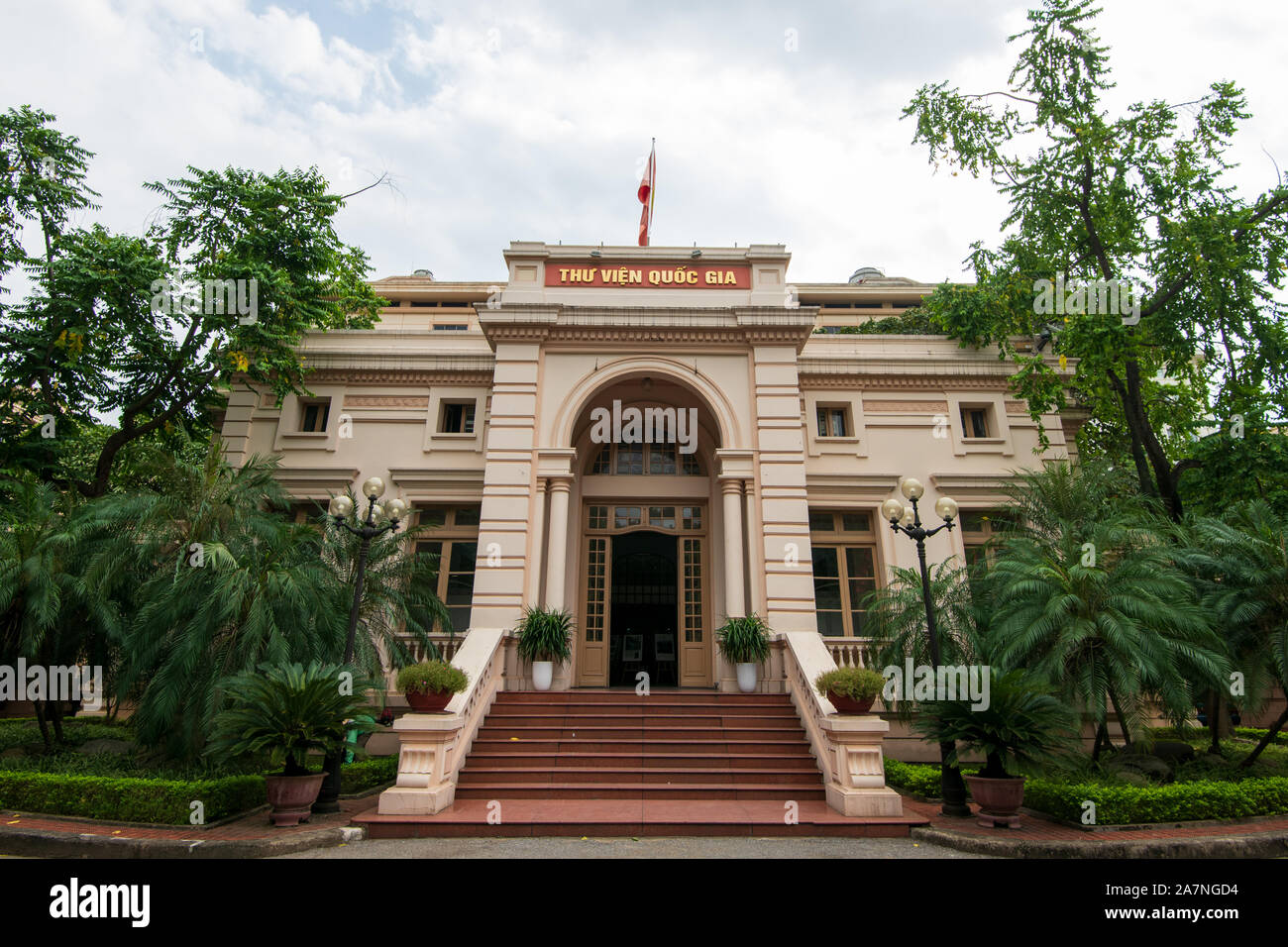 Hanoi, Vietnam - 21st October 2019: Thefront of the central building of ...