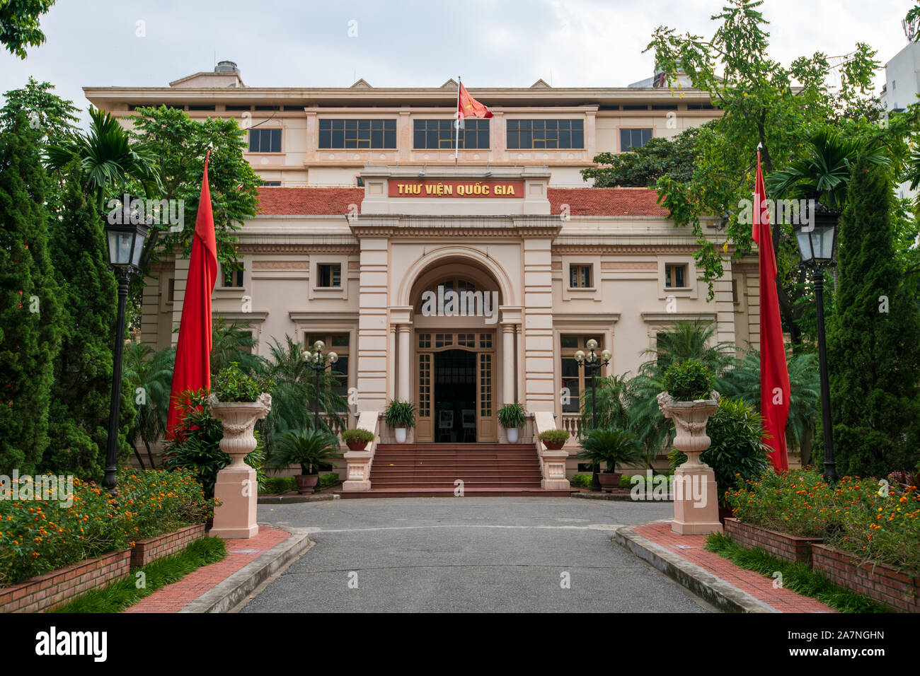 Hanoi, Vietnam - 21st October 2019: Thefront of the central building of ...