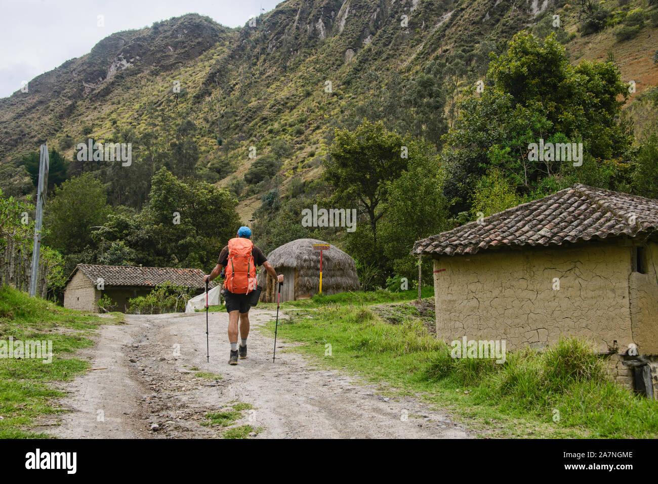 Trekking on the Quilotoa Loop Trek, Quilotoa, Ecuador Stock Photo - Alamy