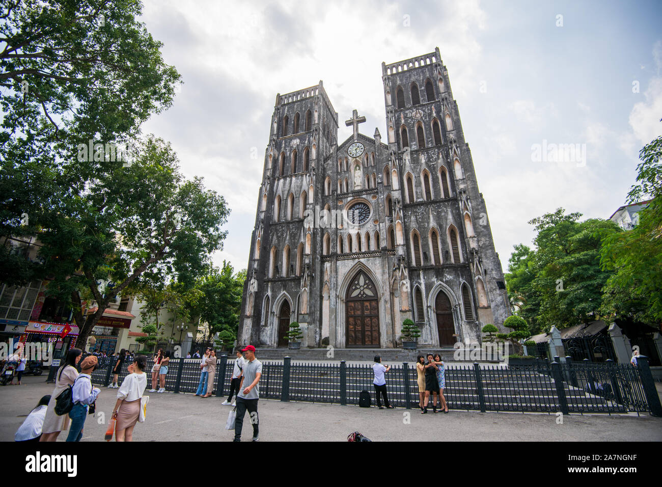 Hanoi, Vietnam - 23rd October 2019: St Joseph's cathedral in Hanoi, the ...