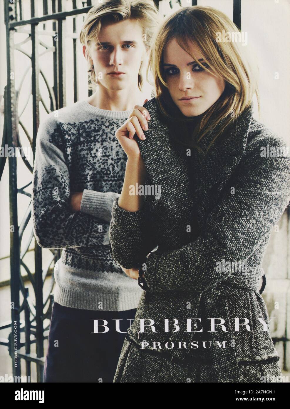 poster advertising Burberry fashion house with Emma Watson in paper ...
