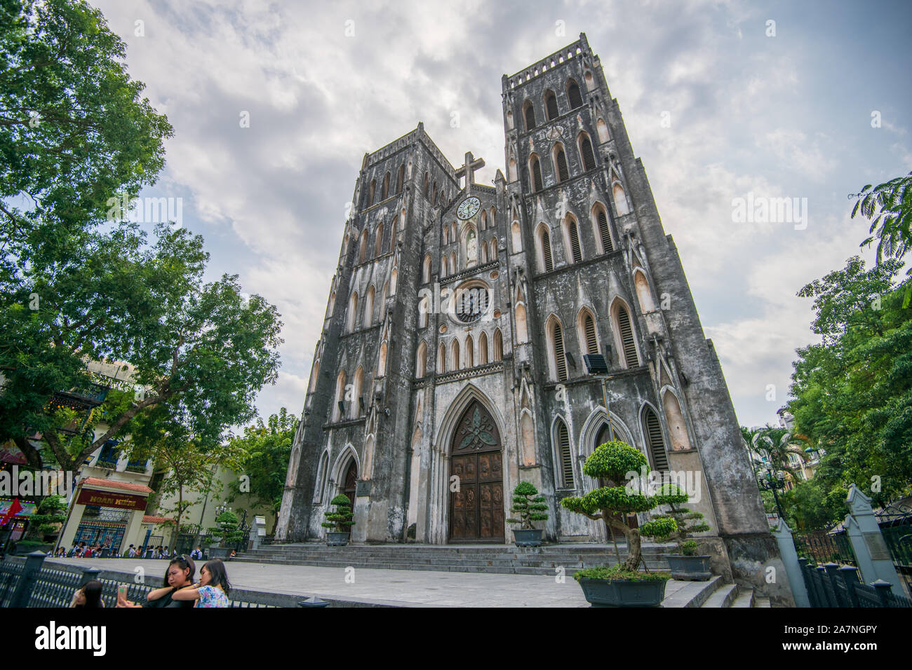 Hanoi, Vietnam - 23rd October 2019: St Joseph's cathedral in Hanoi, the ...