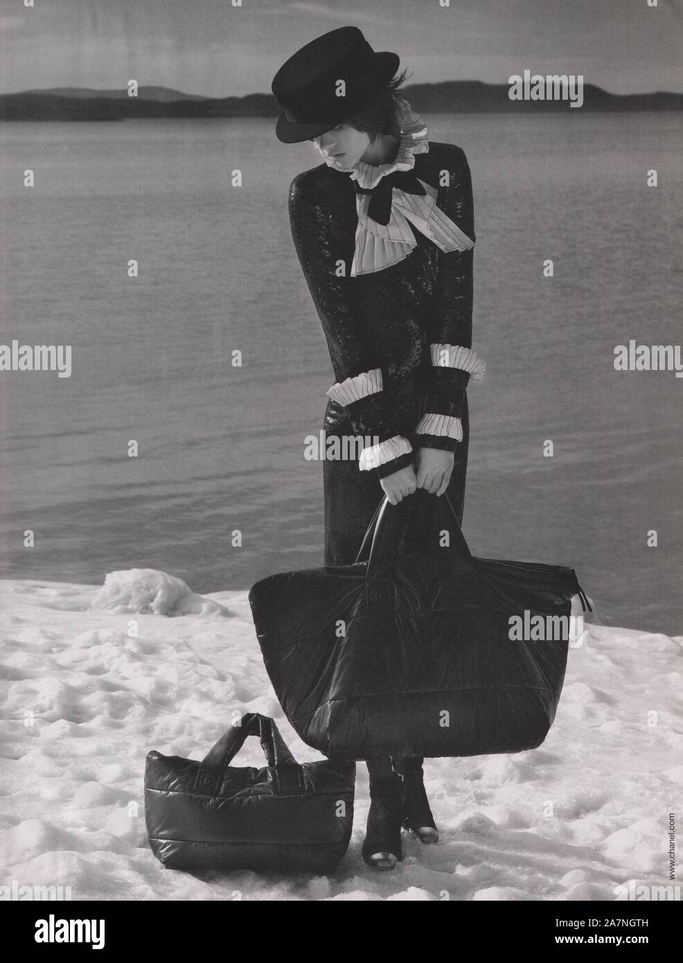 poster advertising CHANEL with Freja Beha Erichsen in paper magazine ...