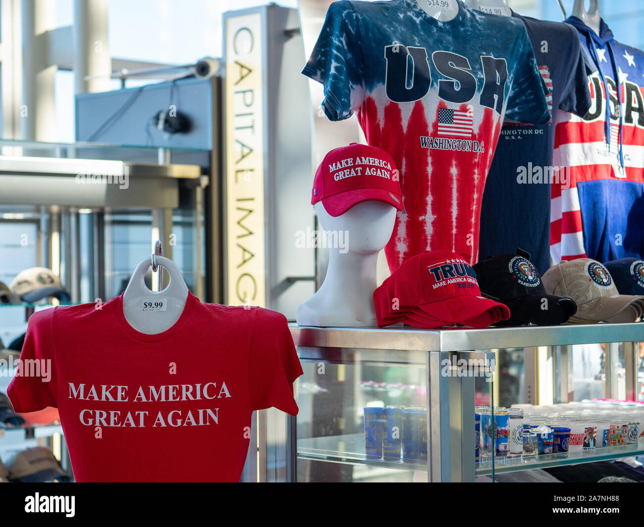 Gift shop filled with Republican, Trump support shirts and hats with ...