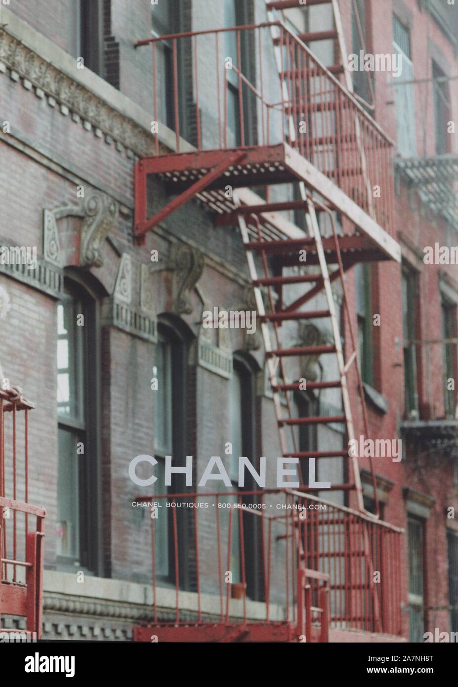 poster advertising CHANEL with Freja Beha Erichsen in paper magazine ...