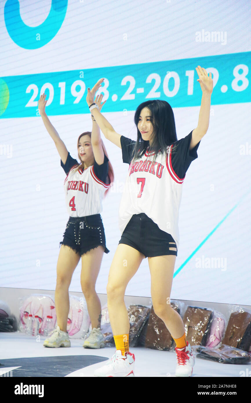 Chinese showgirls pose during the 17th China Digital Entertainment Expo, also known as ChinaJoy ...