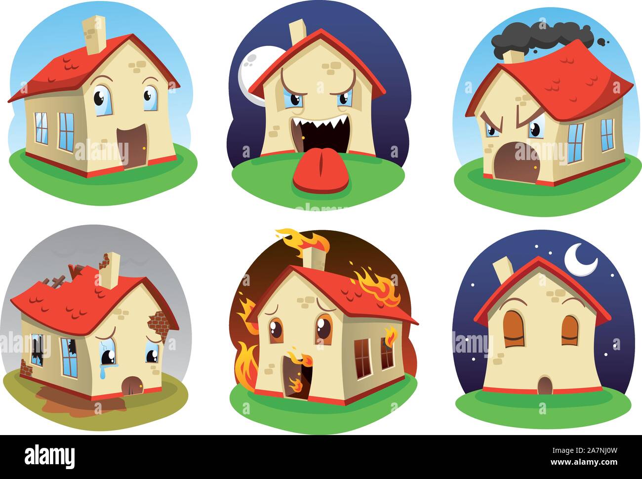 House fire cartoon icon hi-res stock photography and images - Alamy