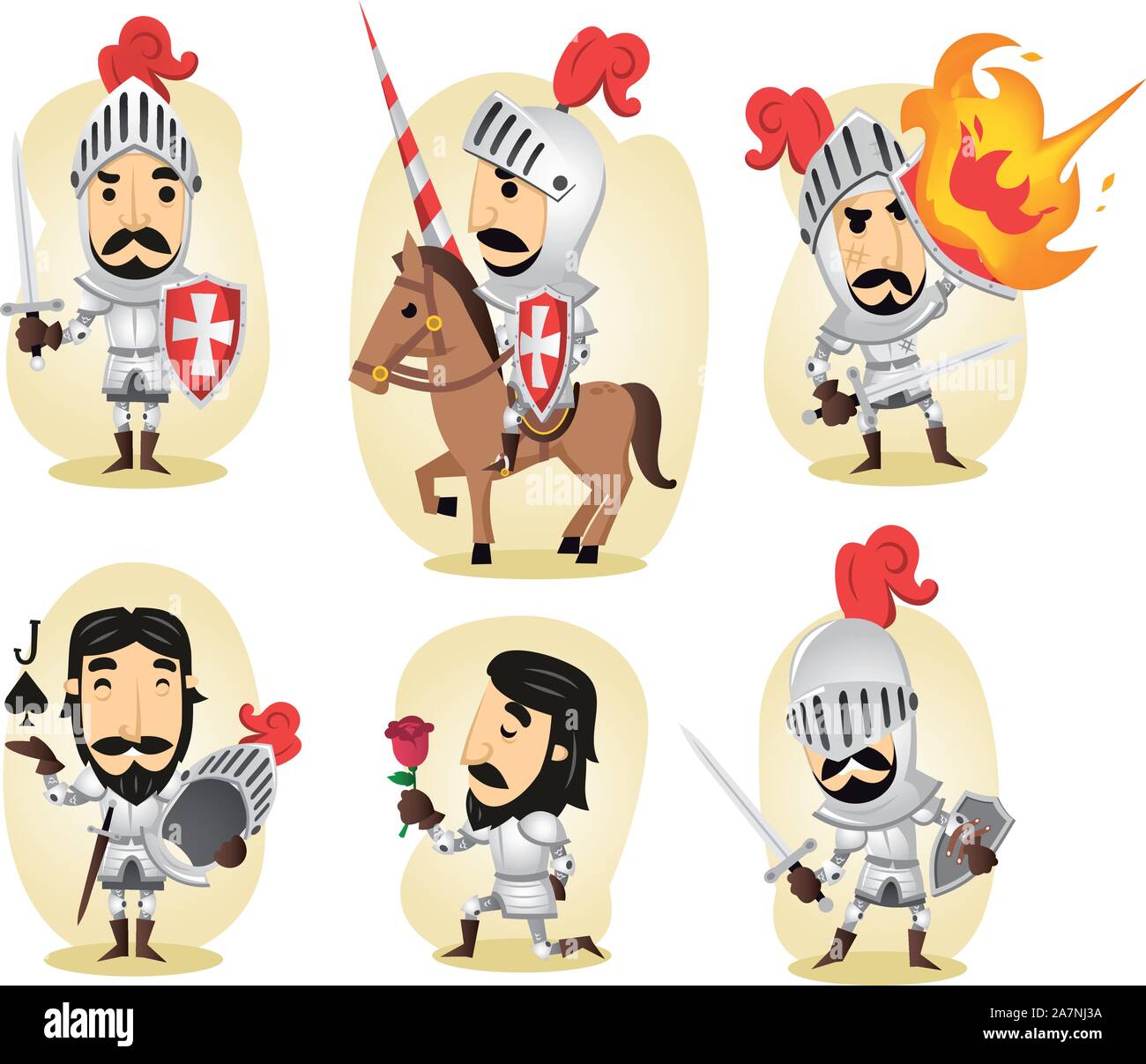 Medieval knight cartoon illustrations Stock Vector Image & Art - Alamy