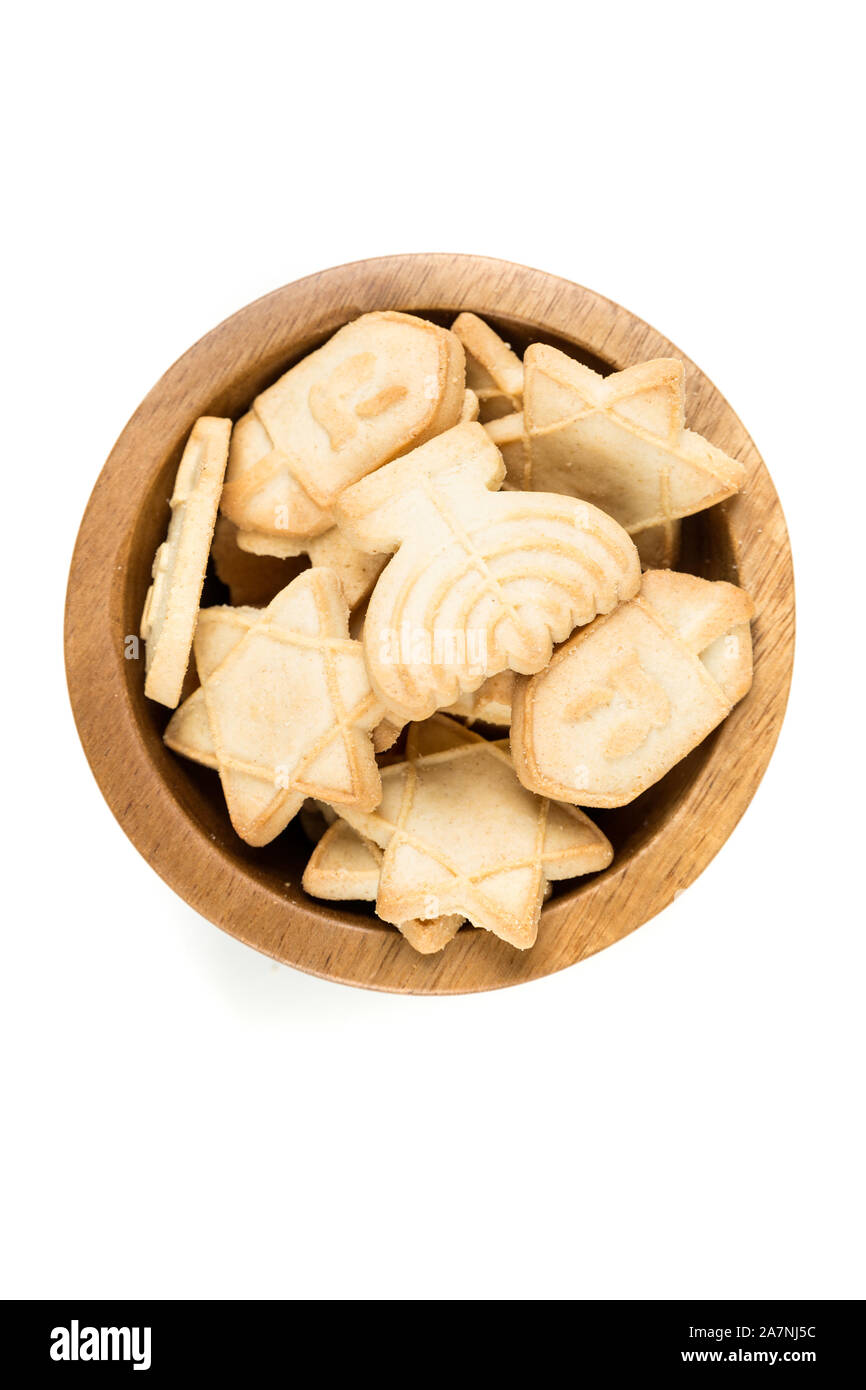 Hanukkah menorah candles burning Cut Out Stock Images & Pictures - Alamy