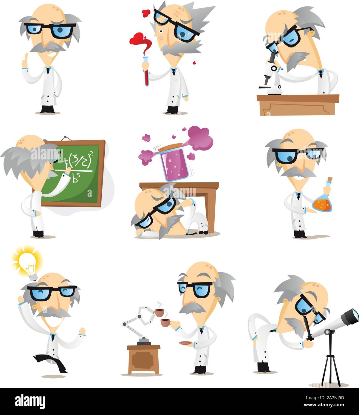 Genious scientist cartoon set Stock Vector Image & Art - Alamy