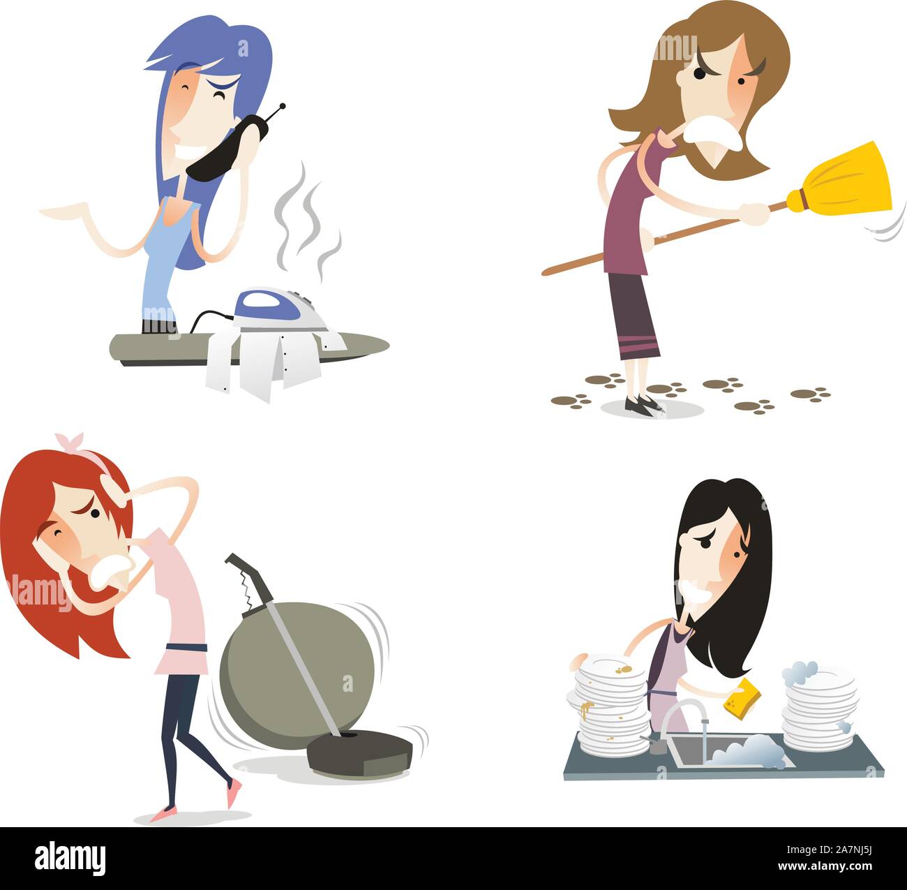 Housewife cartoon set Stock Vector Image & Art - Alamy