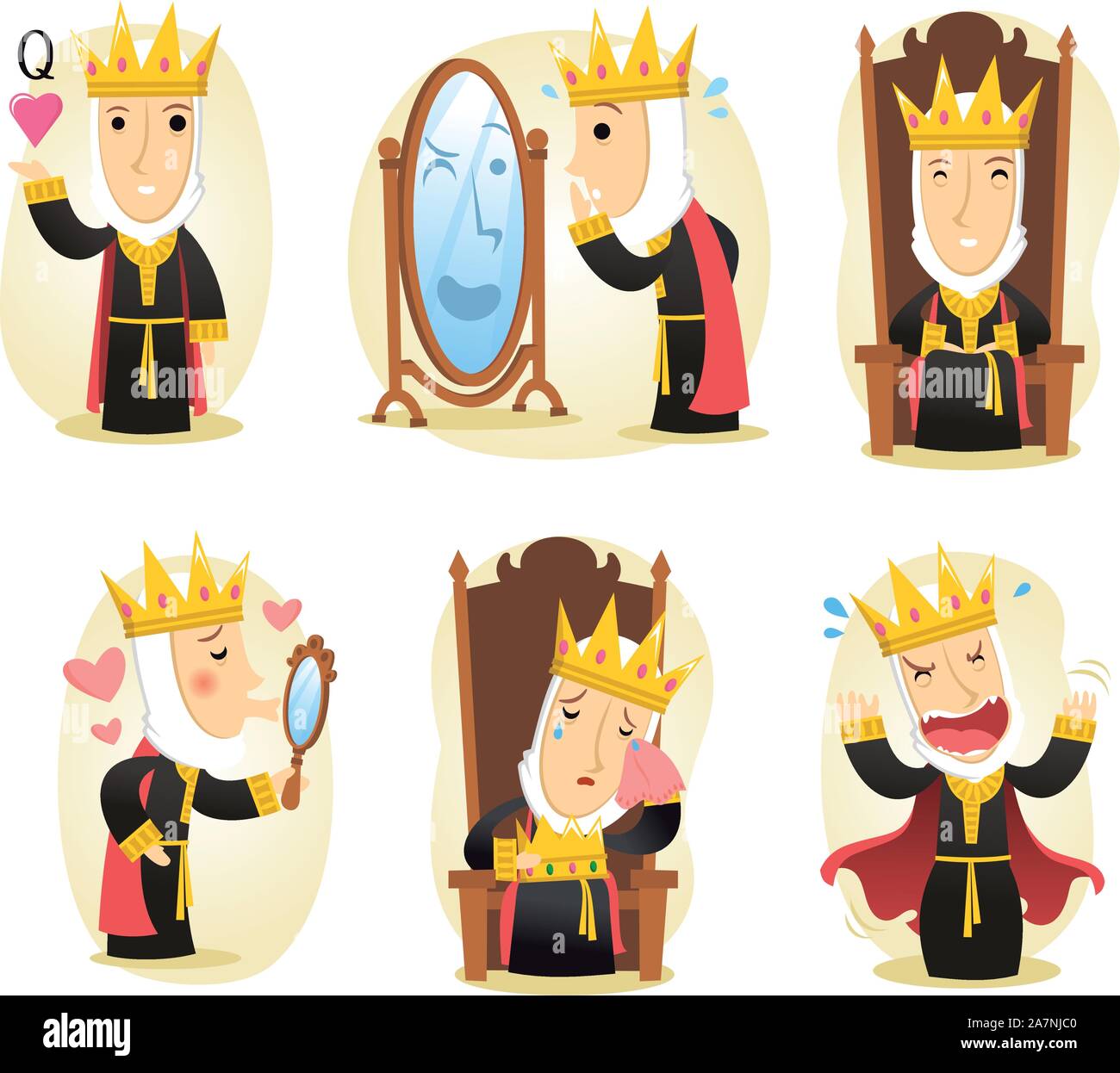 Queen medieval cartoon set Stock Vector Image & Art - Alamy