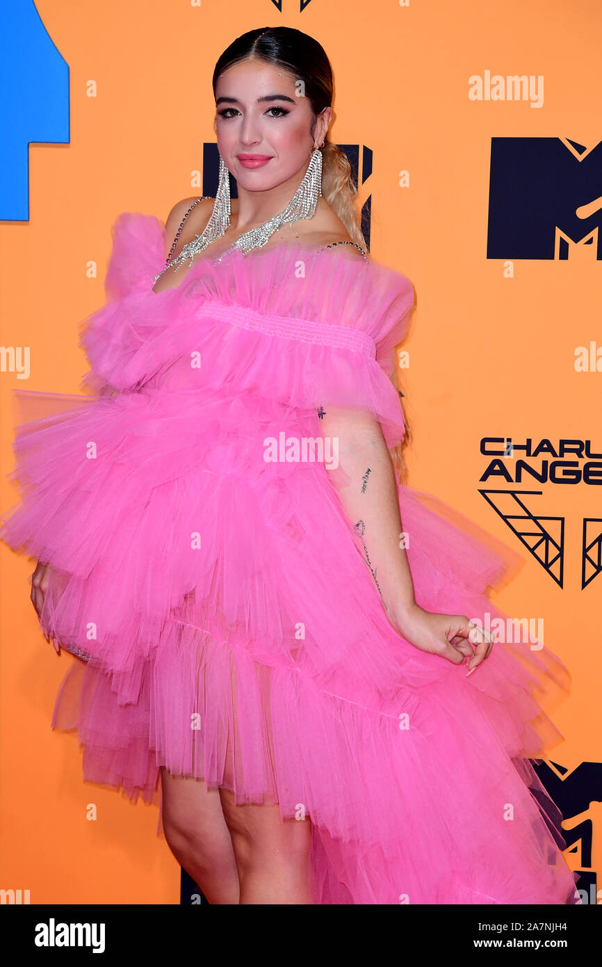 Lola Indigo attending the MTV Europe Music Awards 2019, held at the FIBES Conference ...