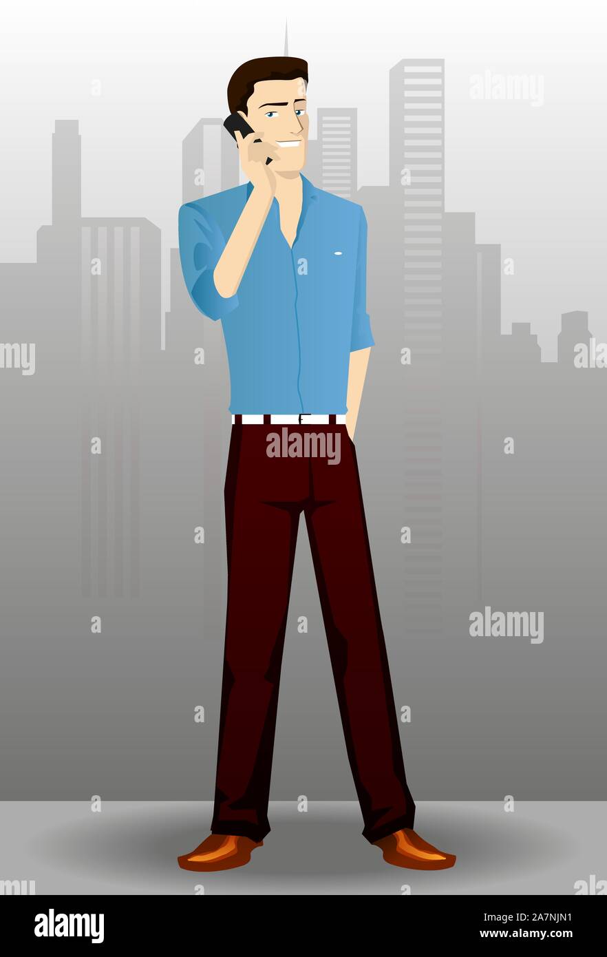 Young adult on phone Stock Vector Images - Alamy