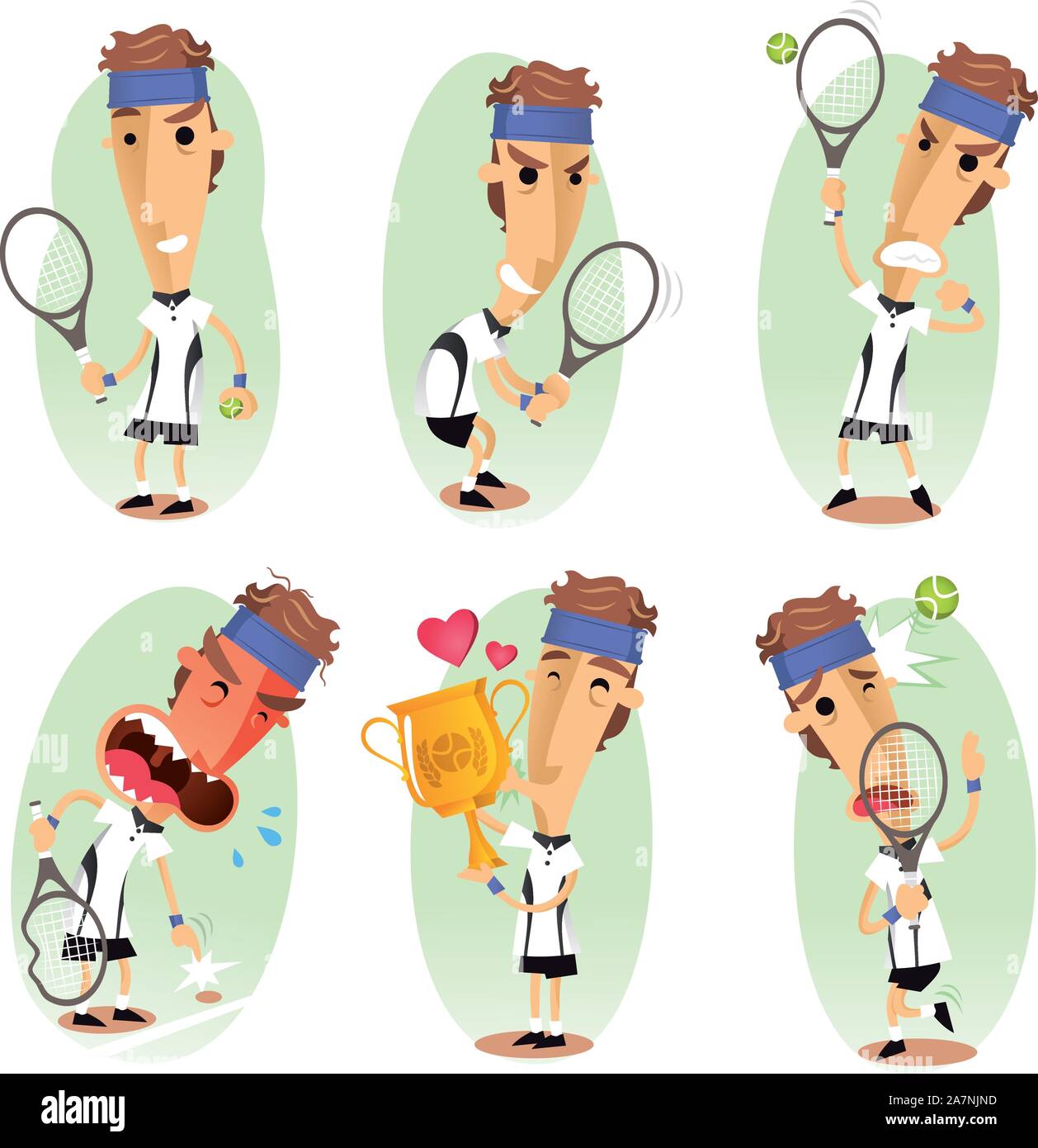 Tennis player cartoon set Stock Vector Image & Art - Alamy