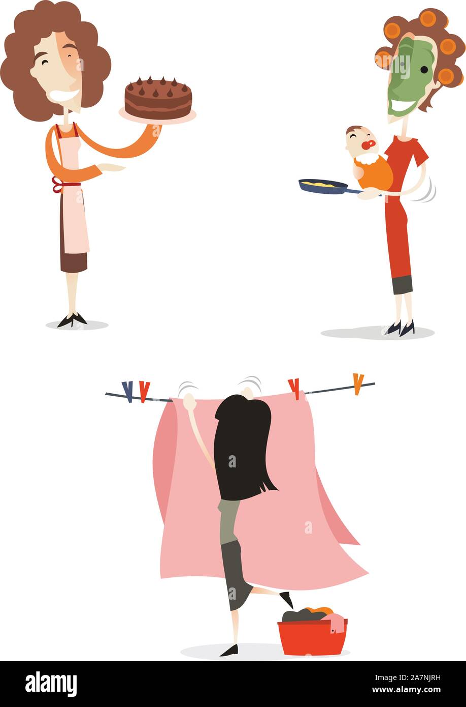 Housewife cartoon set Stock Vector Image & Art - Alamy