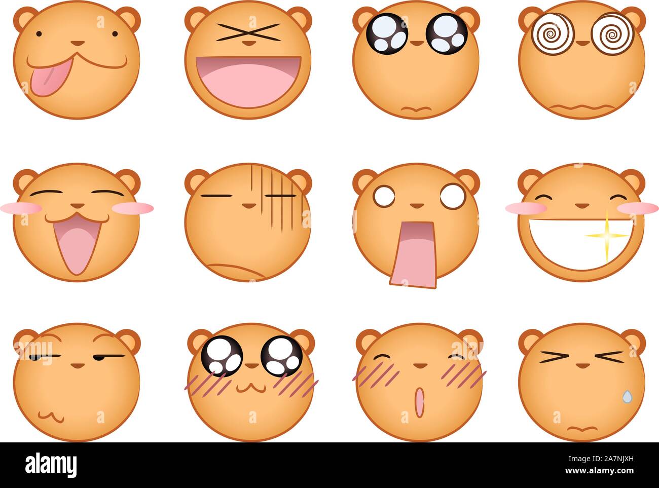 Cute squirrel smiling Smileys Avatar collection Set Stock Vector Image ...