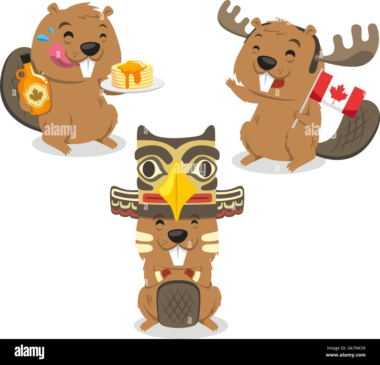 Beaver With Canadian Flag