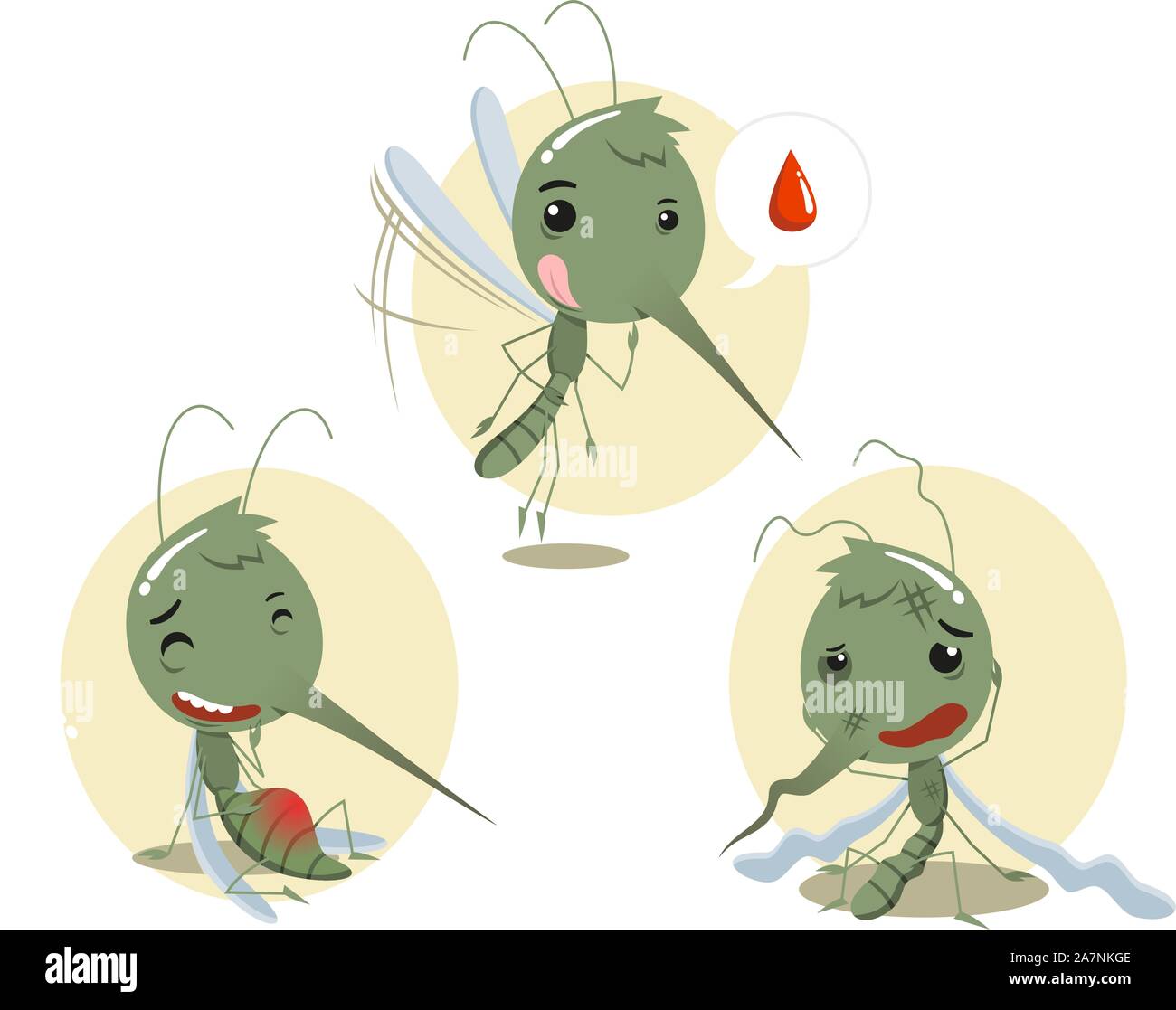 Mosquito Mosquitoes Set I, vector illustration cartoon Stock Vector ...