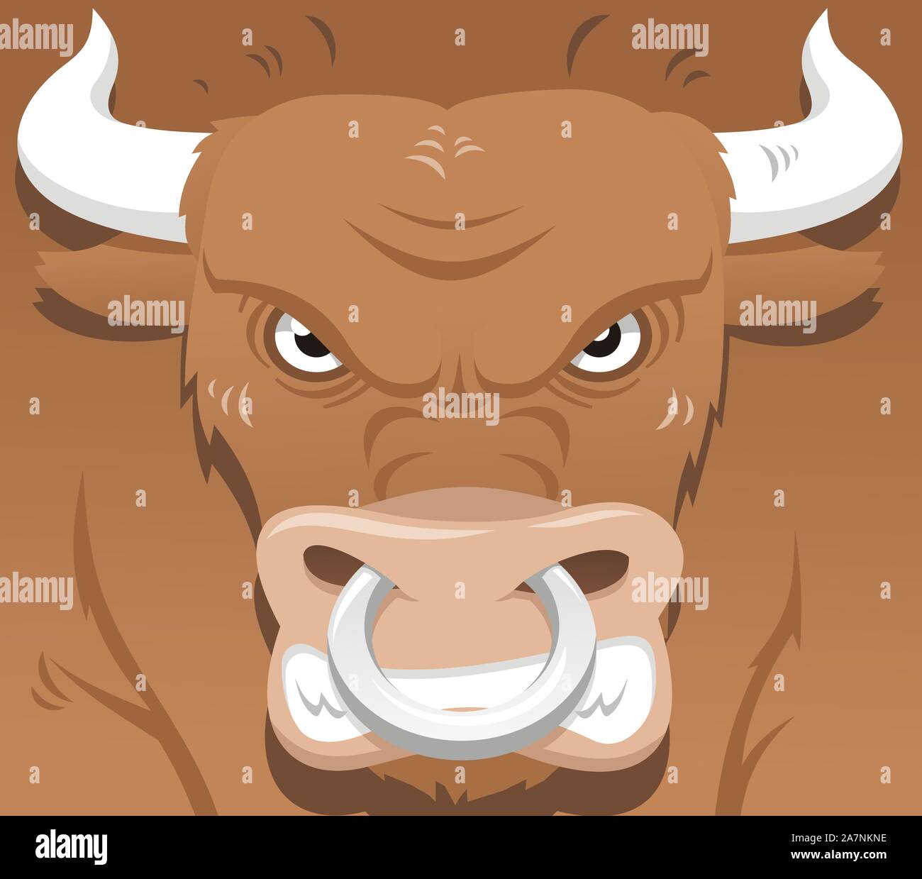 Vector illustration about an angry market bull Stock Vector Image & Art ...