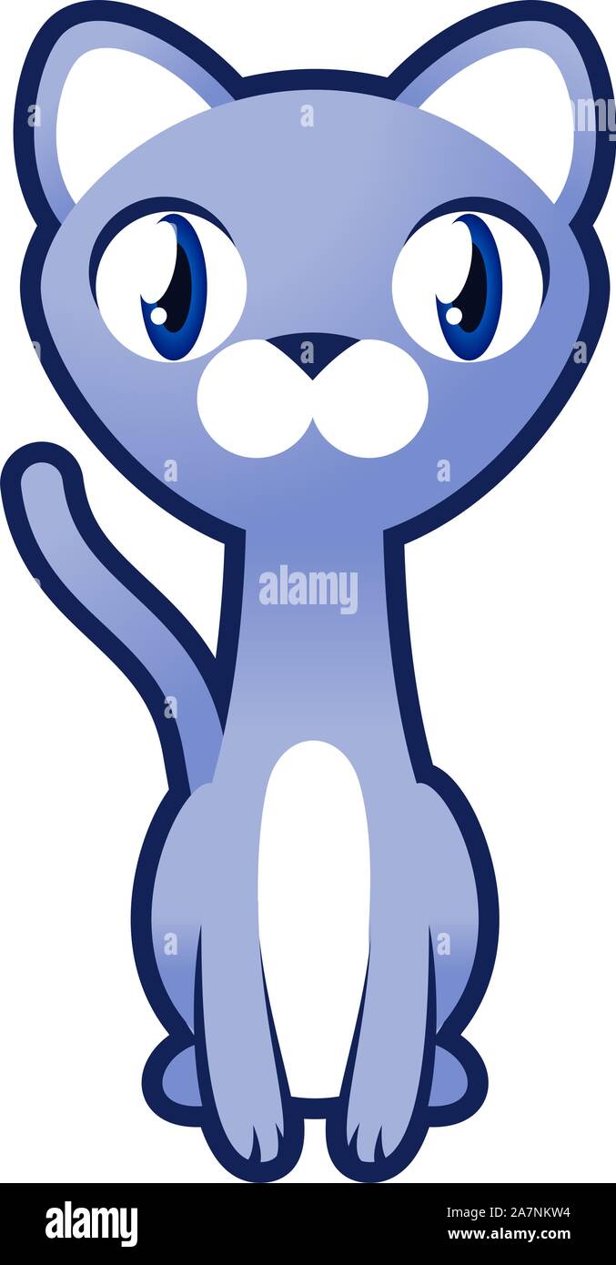 Cute cat tomcat kitten feline tabby kitty pussy pussycat mouser vector ...