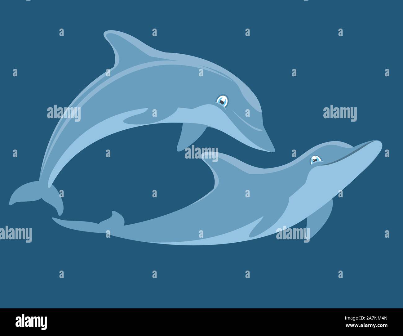 Dolphins Swimming vector illustration Stock Vector Image & Art - Alamy