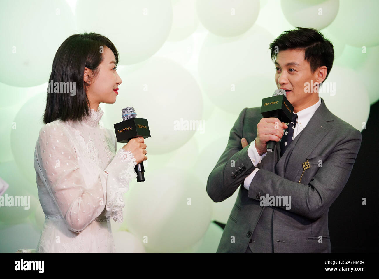 Chinese singer and actress Victoria Song or Song Qian, left, and actor ...