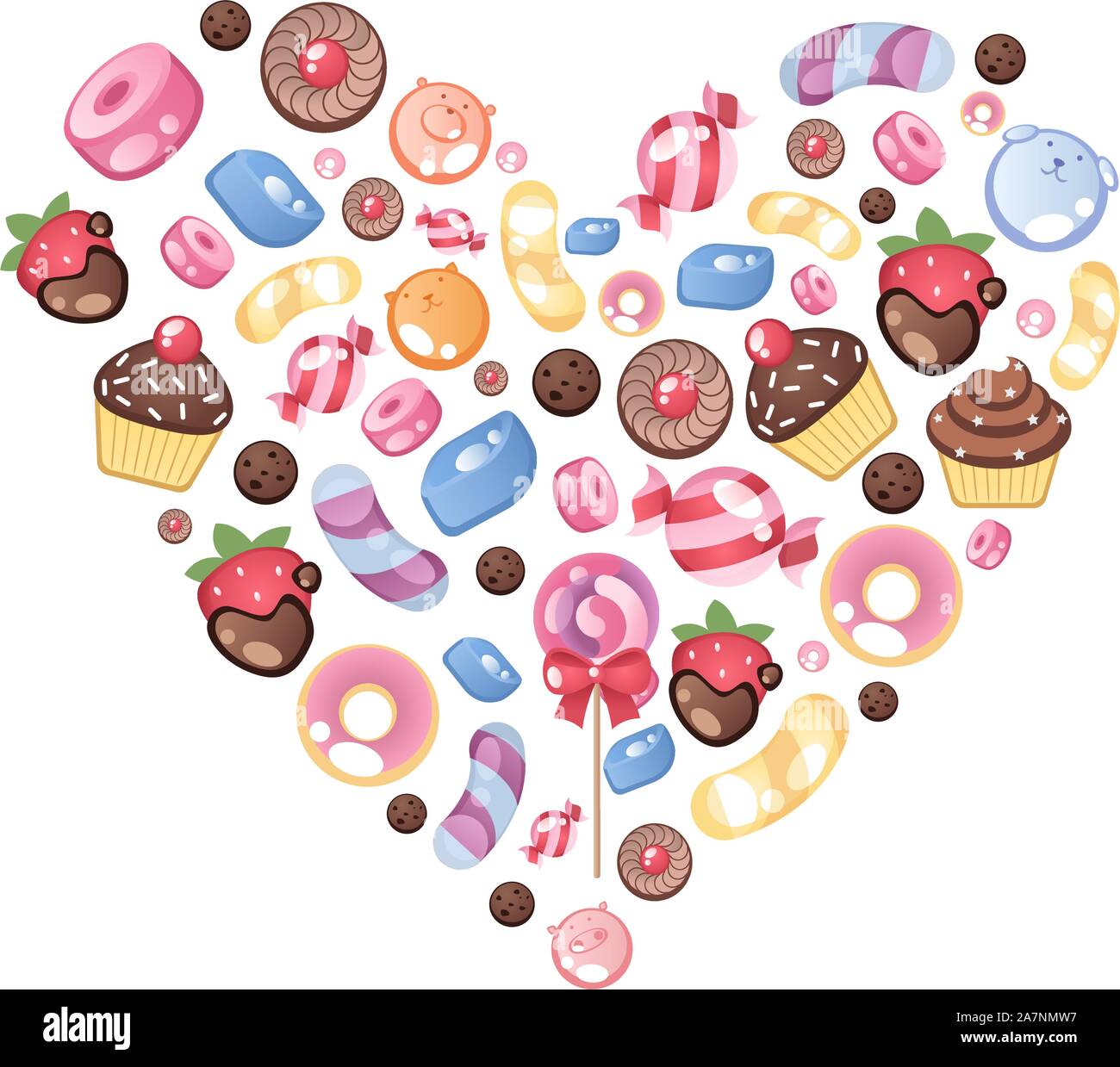 Candy icons heart shape vector illustrations Stock Vector Image & Art ...