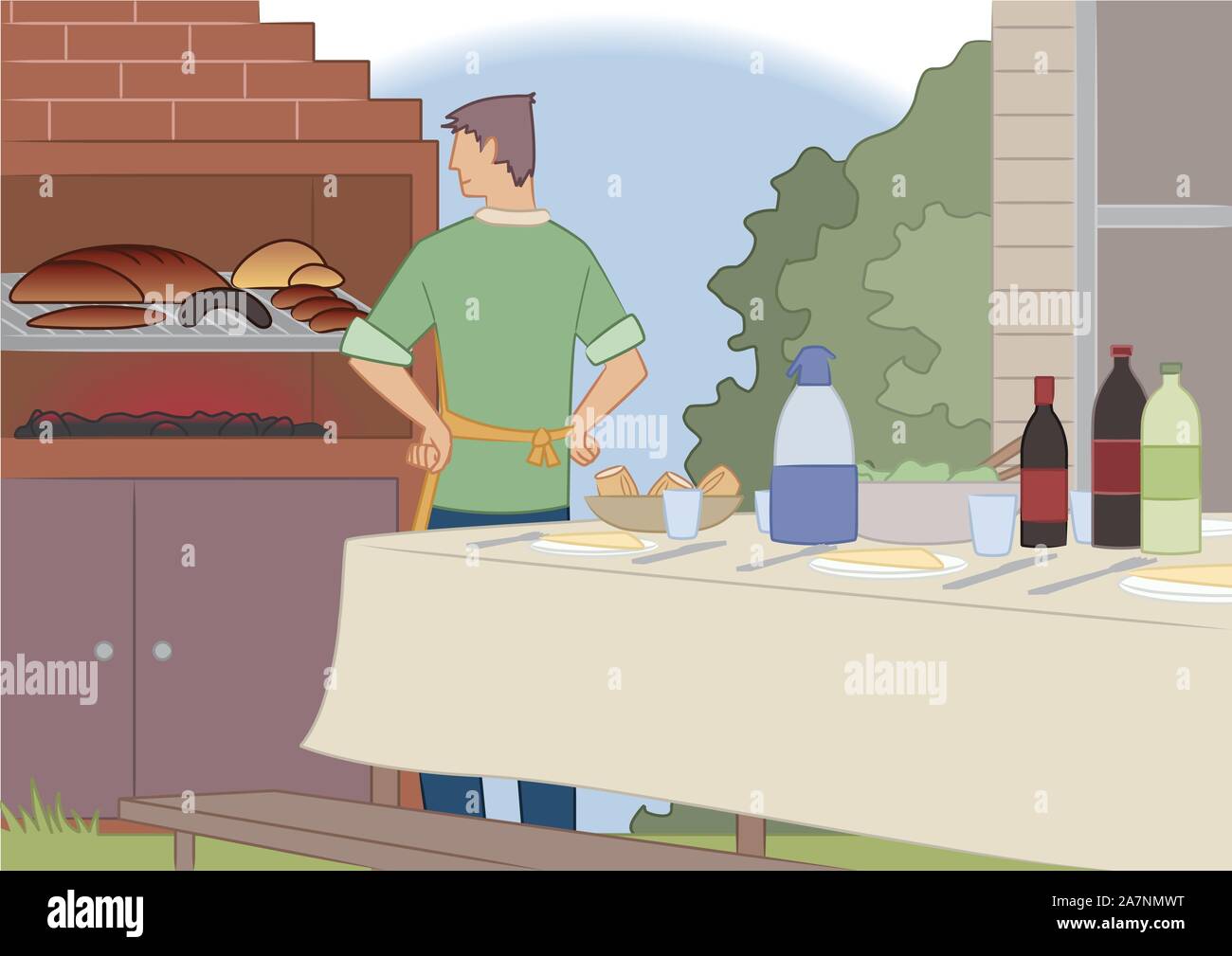 Grill asado Stock Vector Images - Alamy