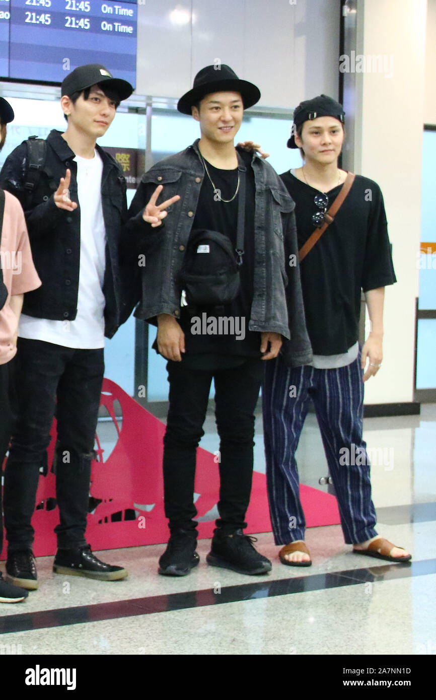 Shinya Taniuchi, Akira Kagimoto and Keita Furuya of Japanese hip-hop ...