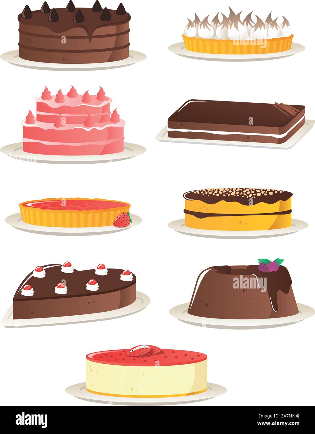 Desserts cartoon illustration icons Stock Vector Image & Art - Alamy