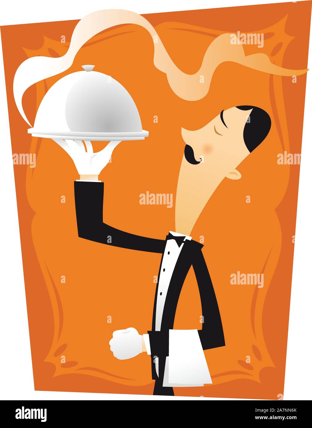 French waiter character illustration Stock Vector Image & Art - Alamy