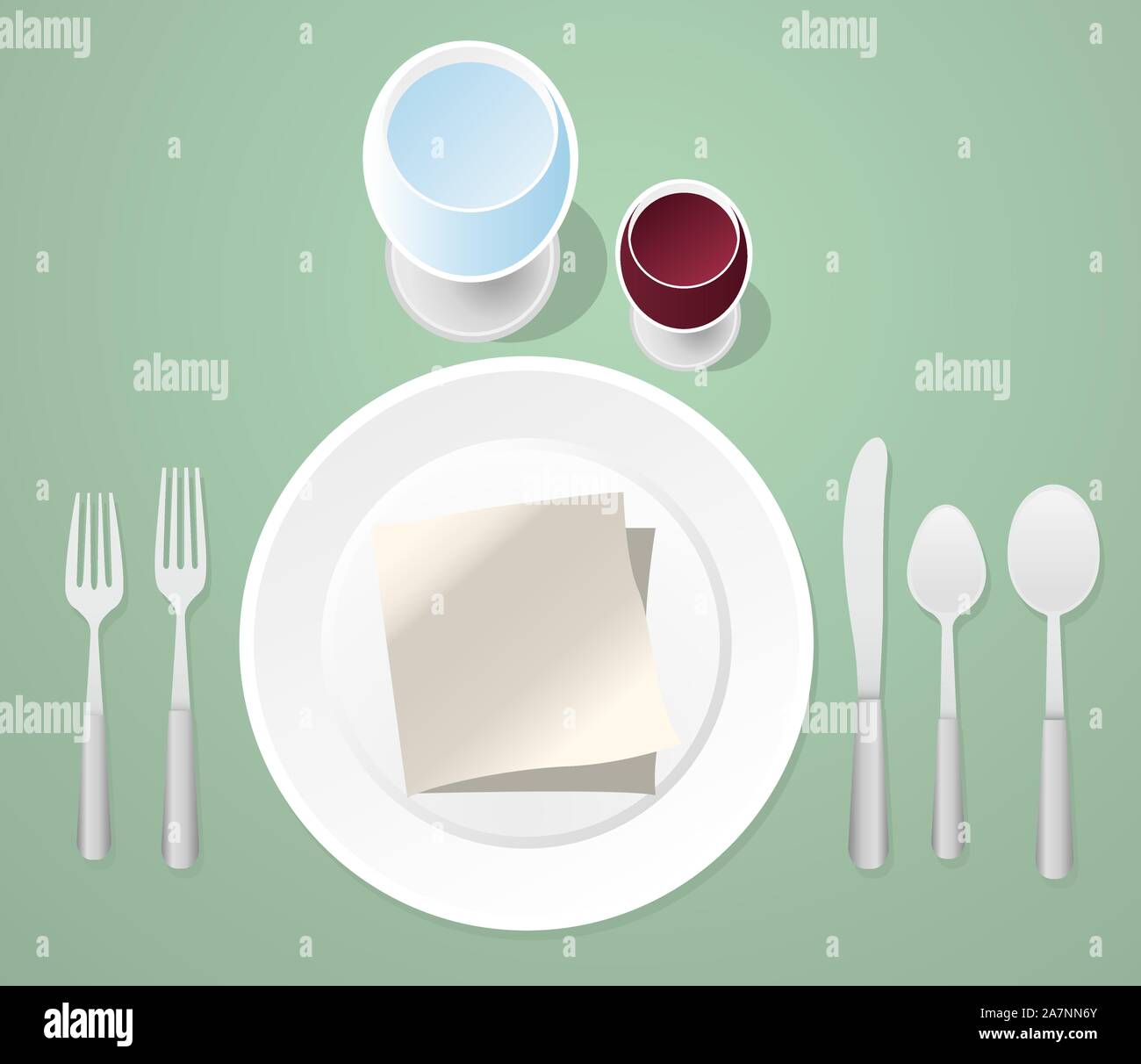 informal place setting vector illustration Stock Vector Image & Art - Alamy