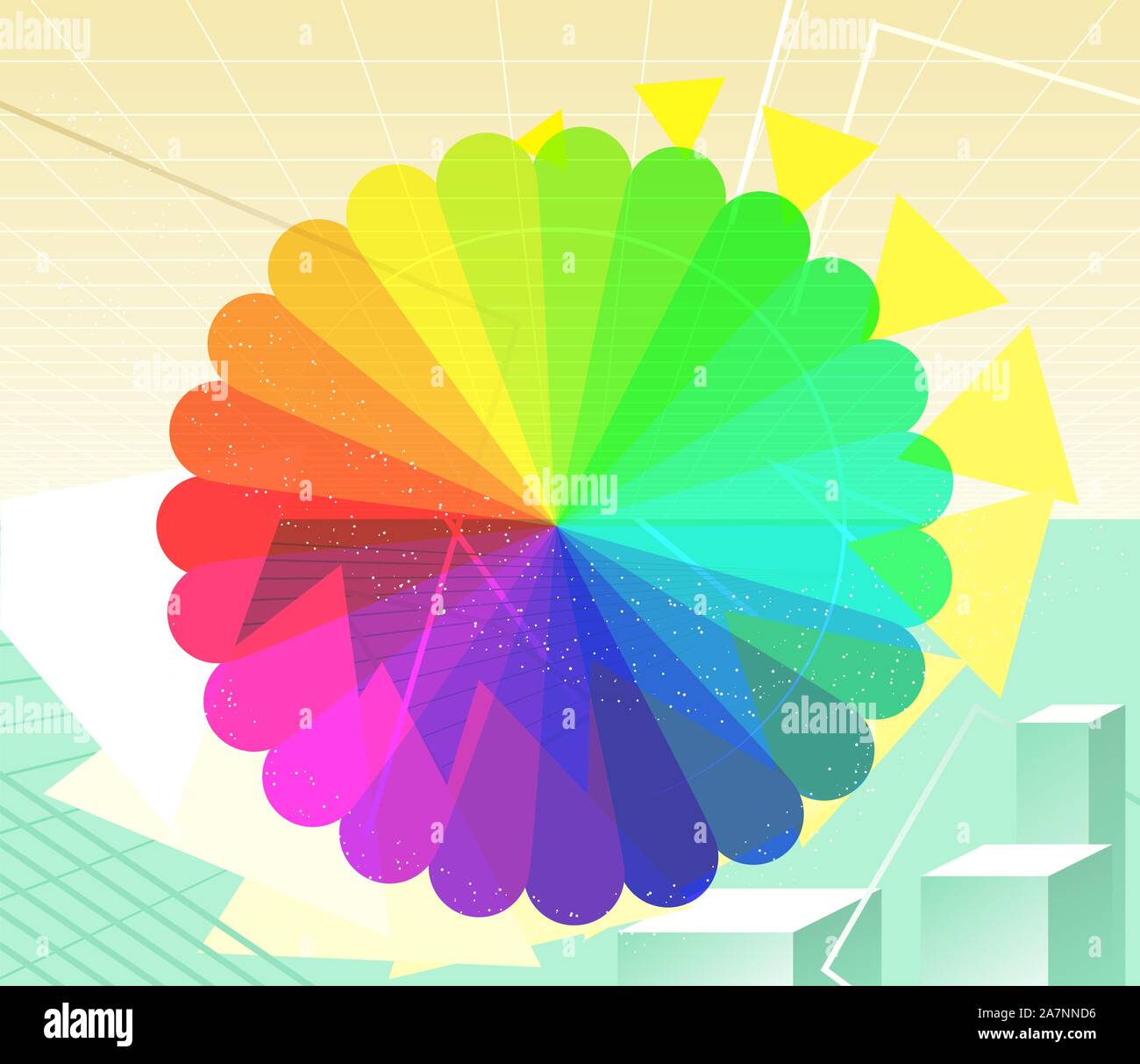 Rainbow Cyberspace Technology Background Vector Illustration cartoon ...