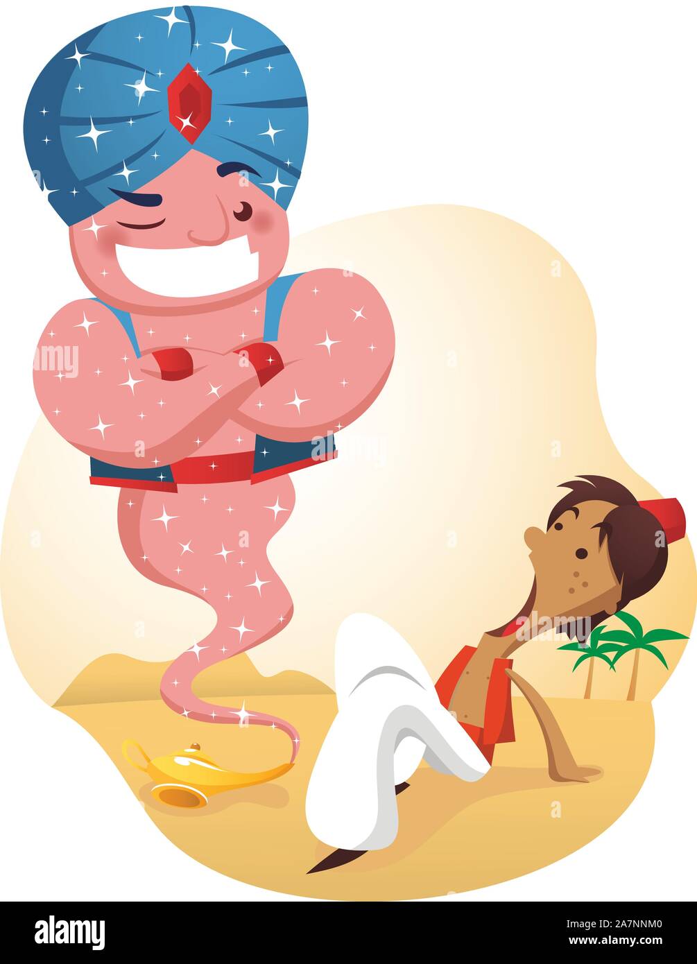 Aladdin and the magic genie Stock Vector Image & Art - Alamy