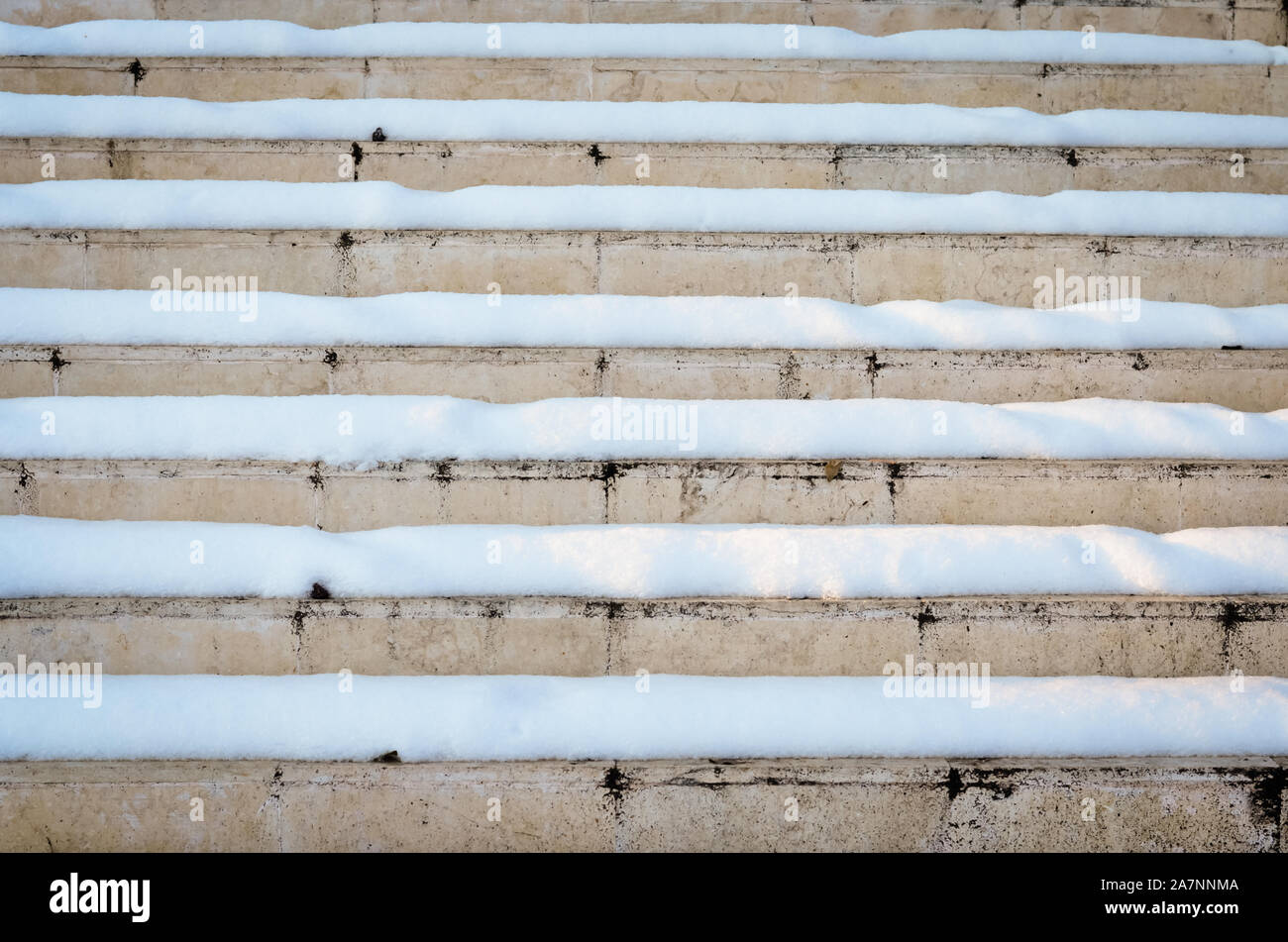 Marble stairs covered with snow Stock Photo - Alamy