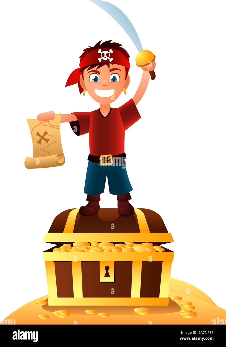 Child treasure hunt Stock Vector Images - Alamy