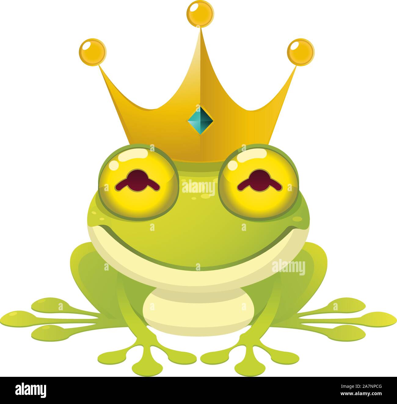 The frog Prince Fairy Tale vector illustration, with crown Stock Vector ...