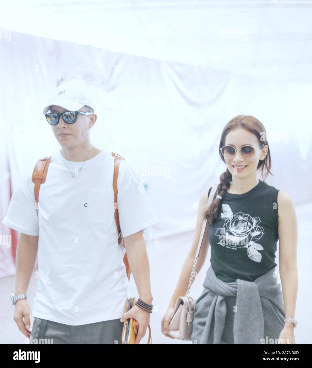 Chinese actor Han Geng, left, and his American actress girlfriend ...