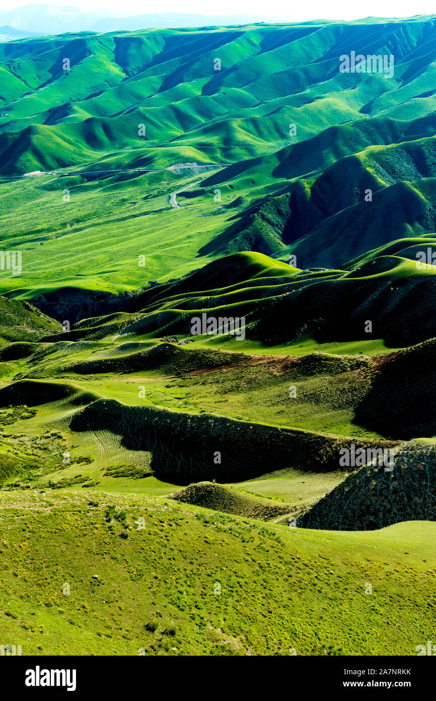 Landscape of the Kalajun Grassland in Tekes county, Ili Kazakh ...