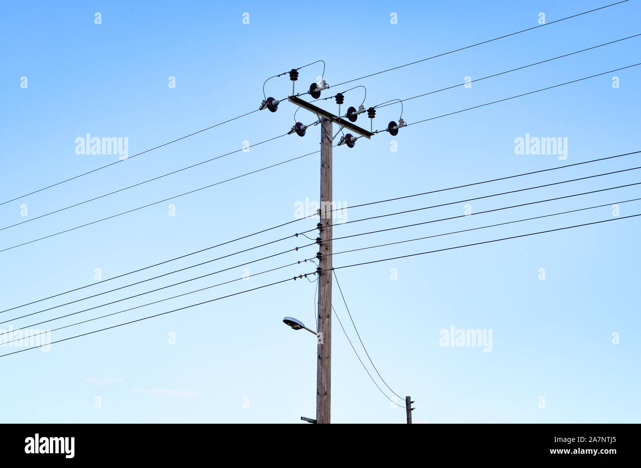 Wooden transmission line tower hi-res stock photography and images - Alamy