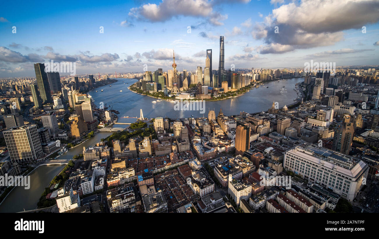 Skyline of the Lujiazui Financial District with the Shanghai World ...