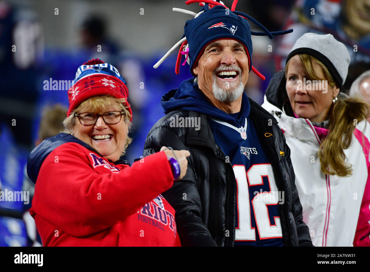 Baltimore, United States. 03rd Nov, 2019. New England Patriots fans ...