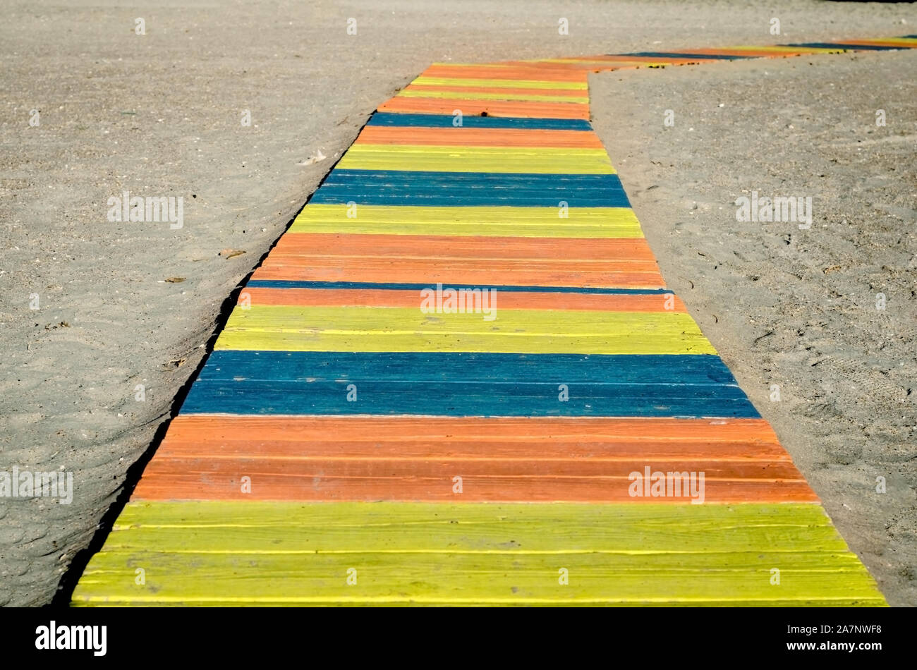 Colorful wooden walkway to the beach Stock Photo - Alamy