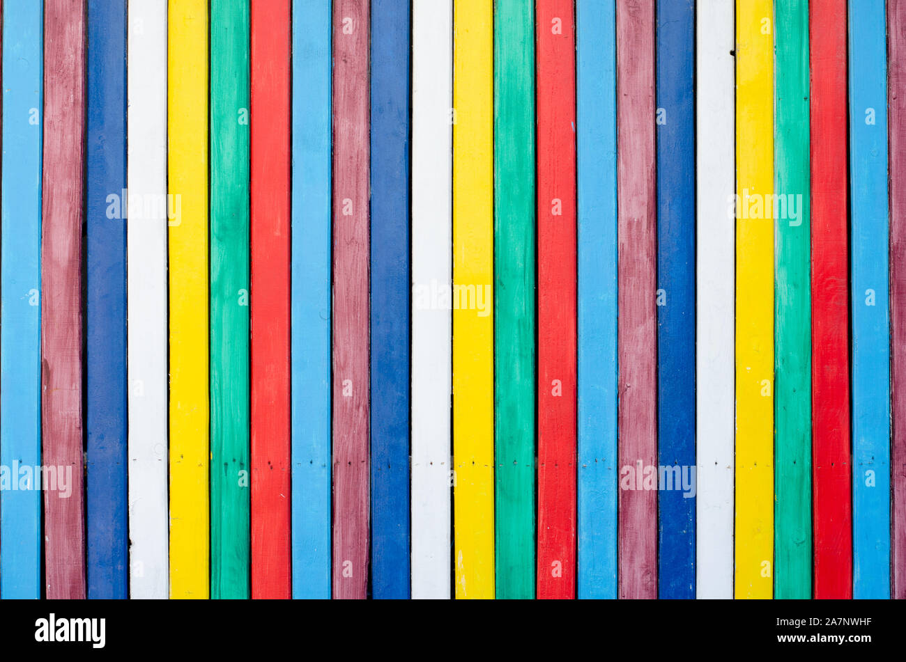 Placard of colorful wooden planks as background . Full frame shot of ...