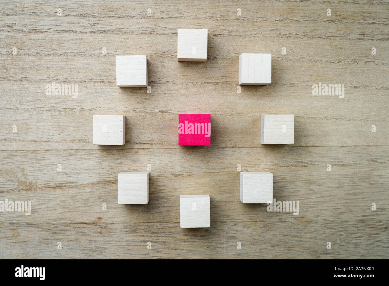 Eight square wooden blocks in circle Stock Photo - Alamy