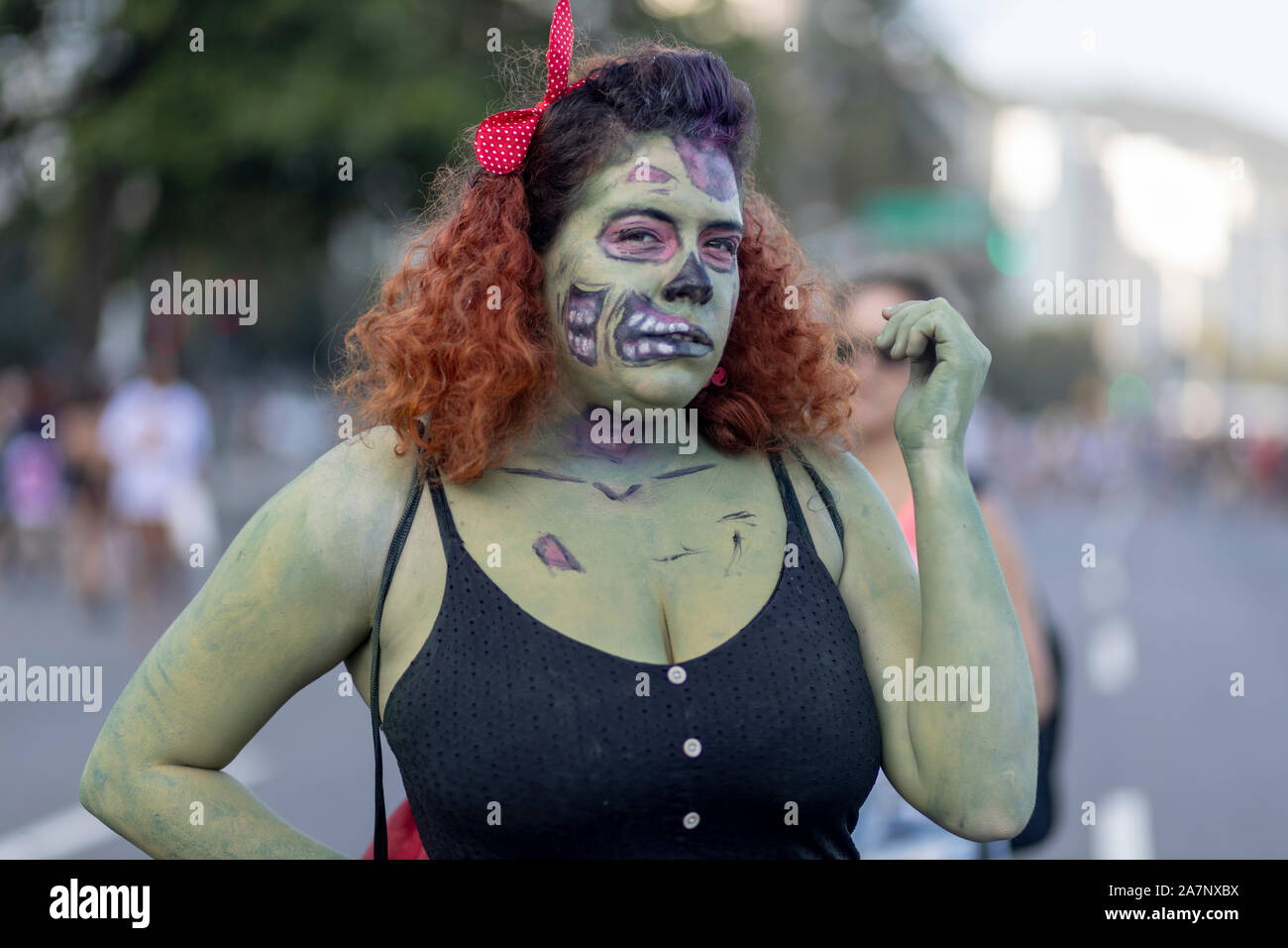 Halloween parade in Rio de Janeiro on Copacabana boulevard Stock Photo ...