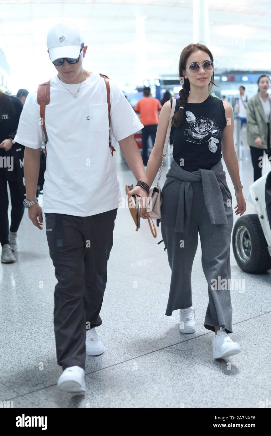 Chinese actor Han Geng, left, and his American actress girlfriend ...